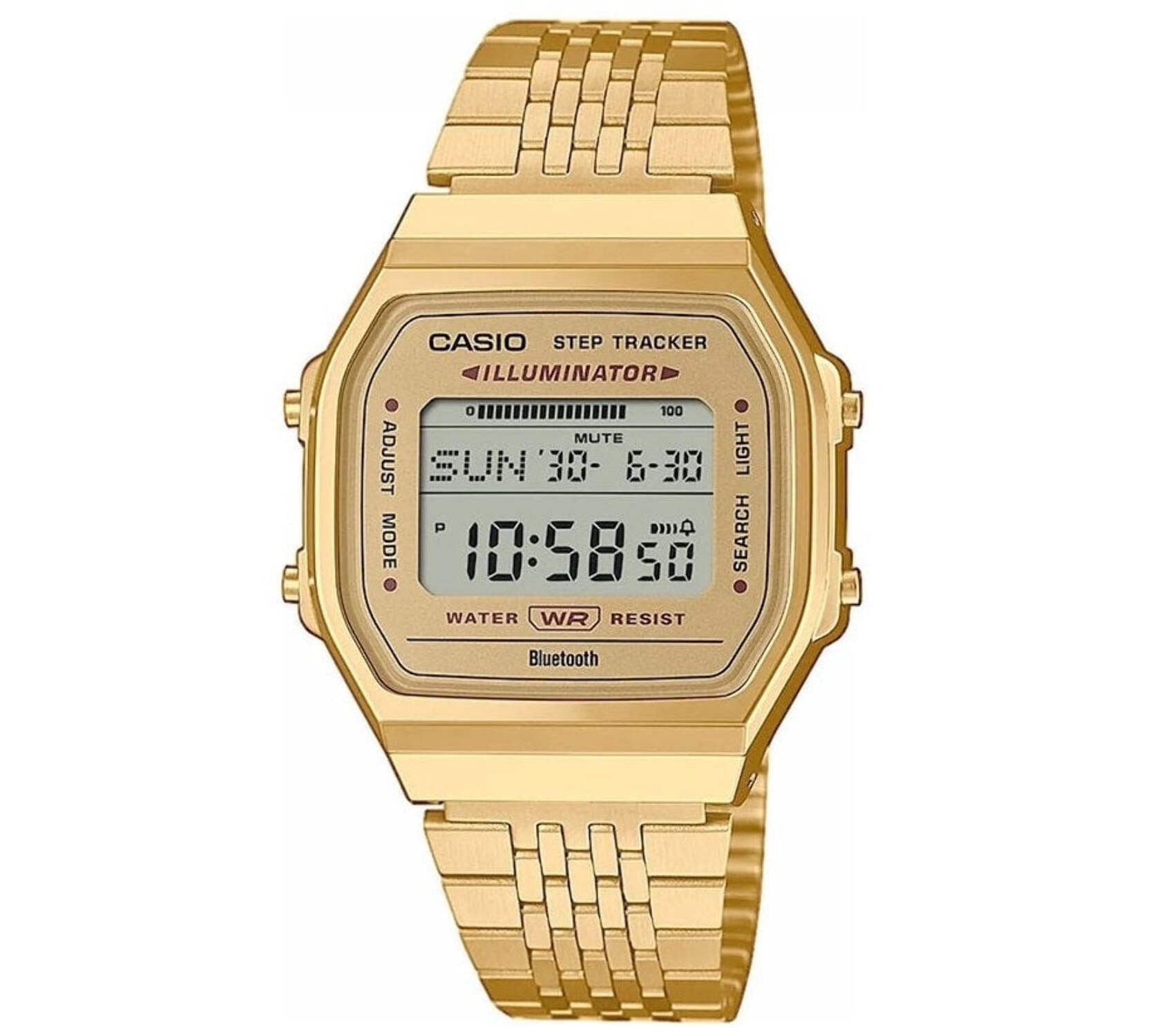 Casio ABL-100WEG-9AEF Unisex Digital Watch - Gold-Tone, Bluetooth, Step ...