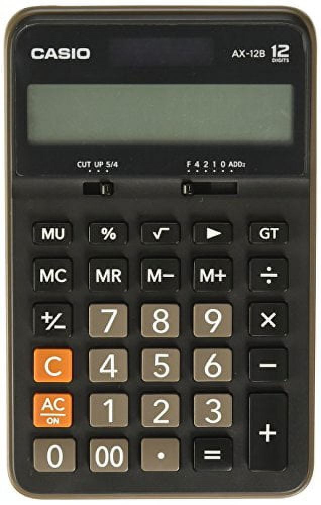 Casio AX-12B 12 Digit EXTRA LARGE LCD Electronic Calculator Plastic Keys MARK-UP % BLACK ax-12b ...