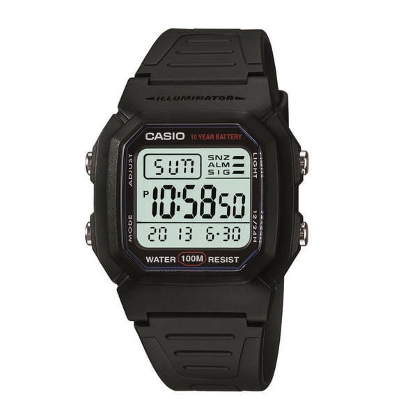 Casio Digital Sport Watch W800H-1AV with Resin Band 100M Water ...