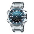 Casio Analog Digital Combination Stainless Steel Light Blue Dial Quartz ...