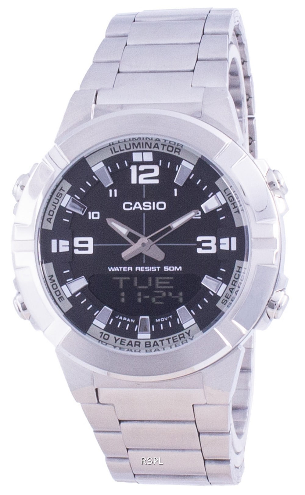 Casio Analog Digital World Time Stainless Steel AMW-870D-1A AMW870D-1 ...