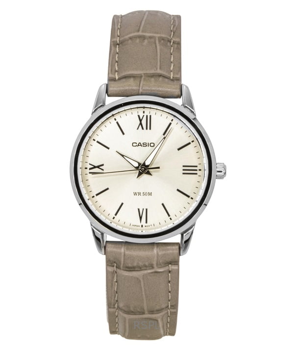 Casio Analog Leather Strap Gold Dial Quartz LTP-1303LL-7AV Women's ...