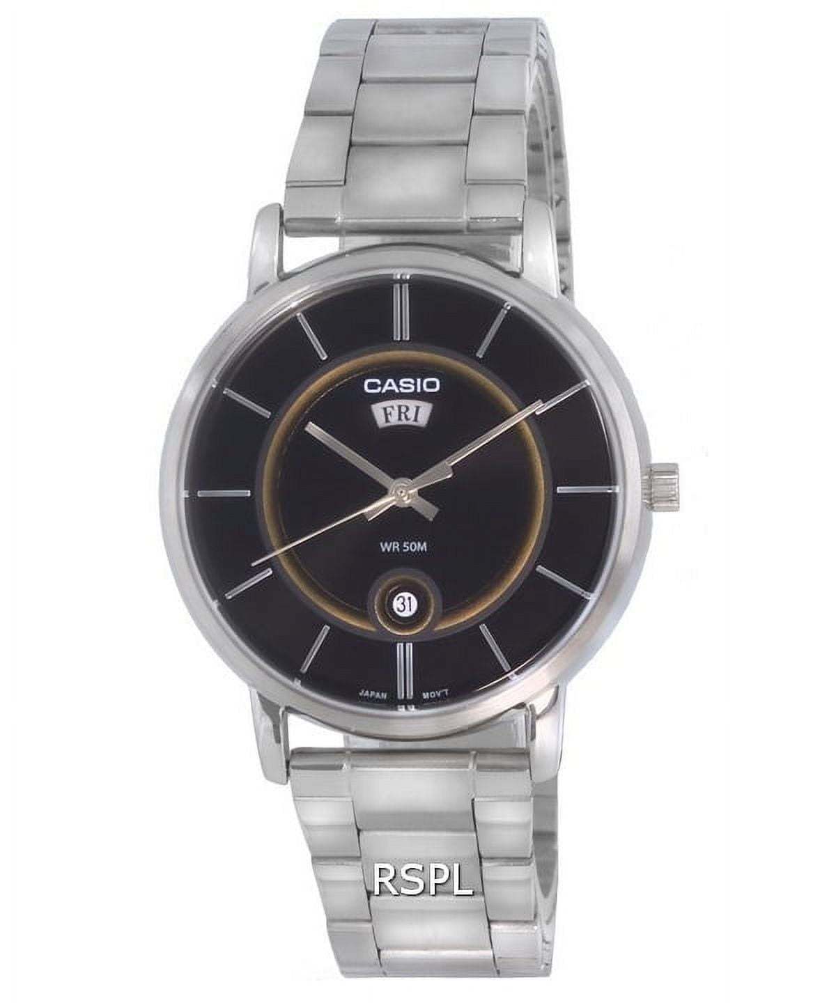 Casio Analog Stainless Steel Black Dial Quartz MTP-B120D-1A MTPB120D-1 ...