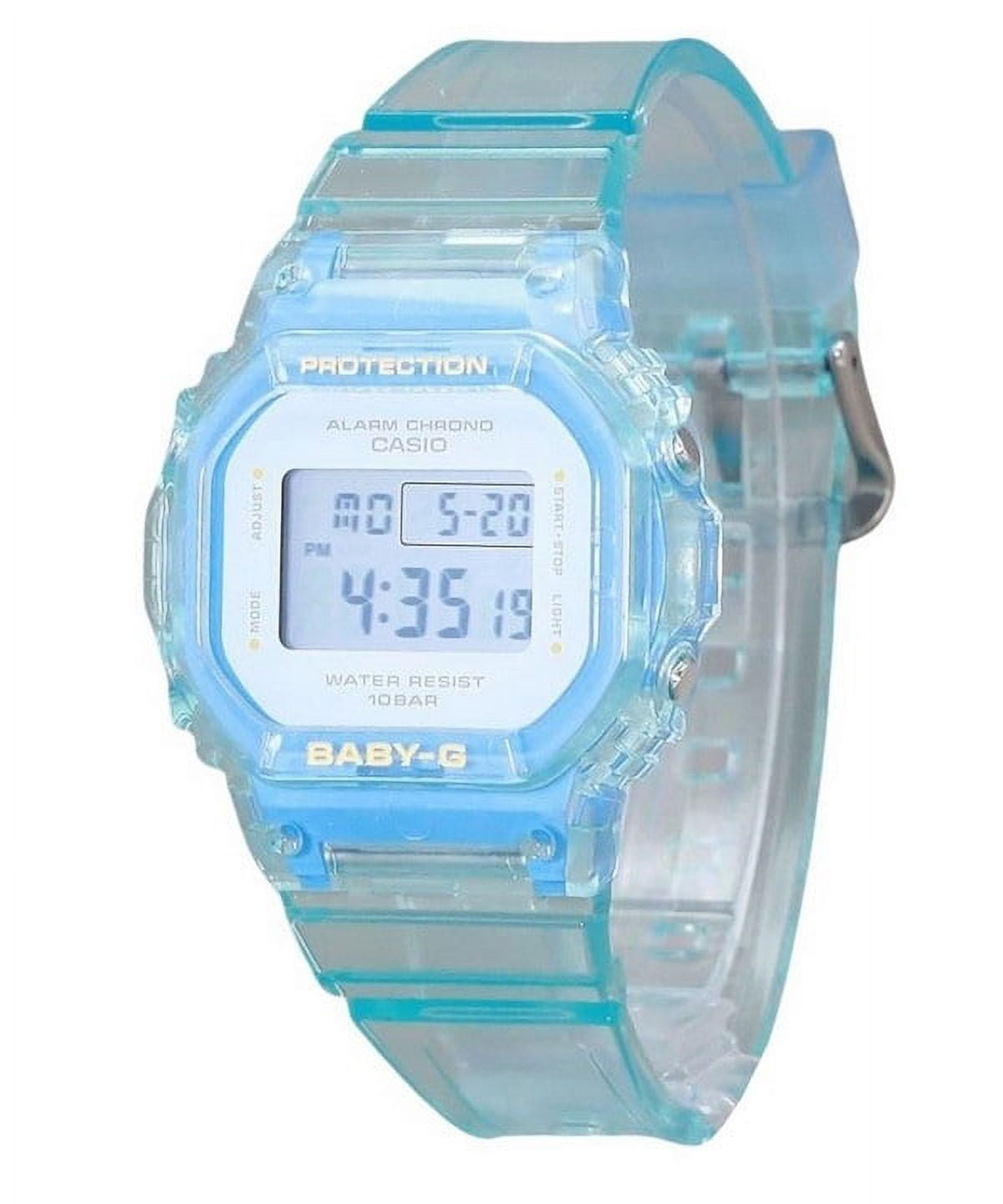 Casio Baby-G Digital Summer Jelly Transparent Light Blue Resin Strap ...