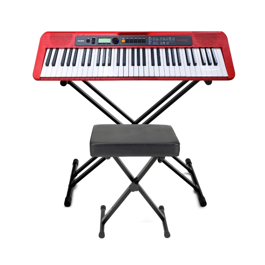 Casio Casiotone CT-S200 61-Key Portable Keyboard (Red) Bundle with ...