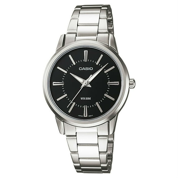 Casio Women’s Black Dial Stainless Steel Bracelet Watch - Casio LTP ...