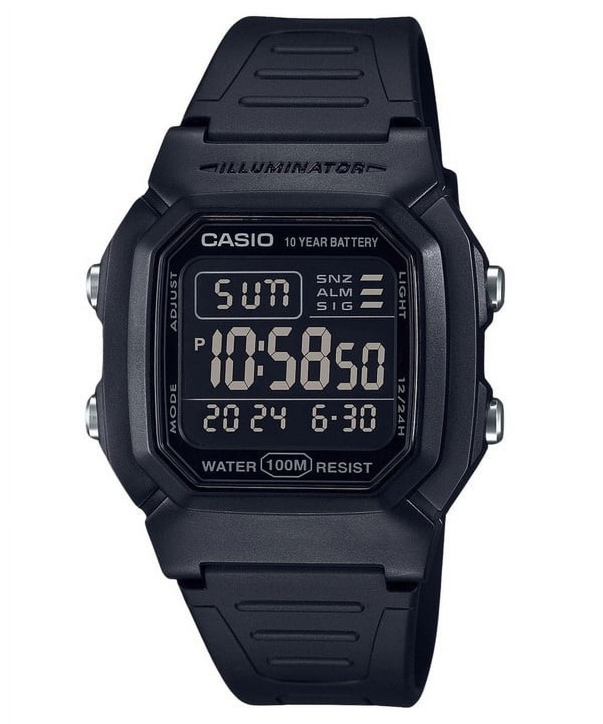 Casio Digital Black Resin Strap Quartz Men's Wristwatch, W-800H-1BV ...