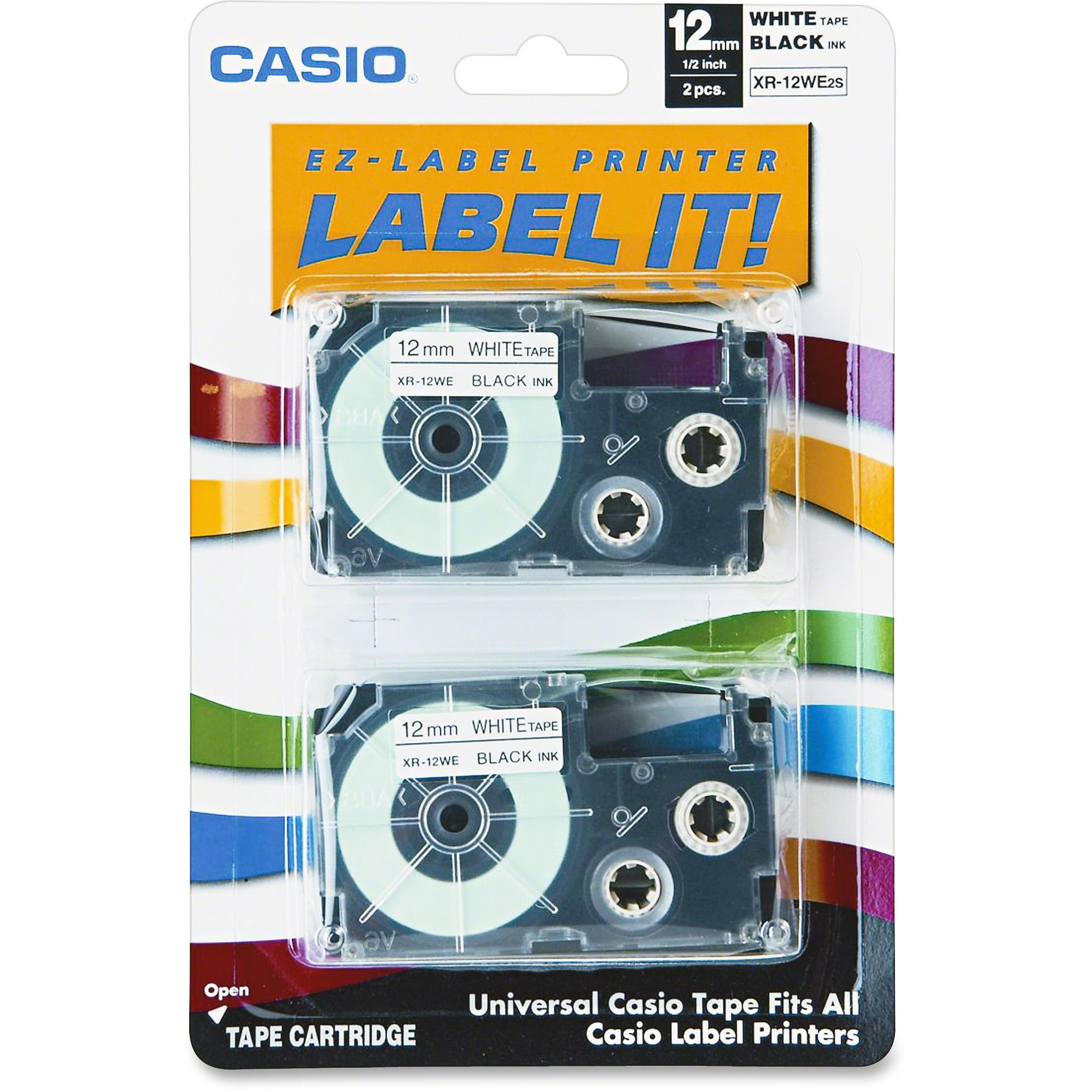 Casio EZ-Label Printer Tape Cartridges, White, 2 / Pack (Quantity ...