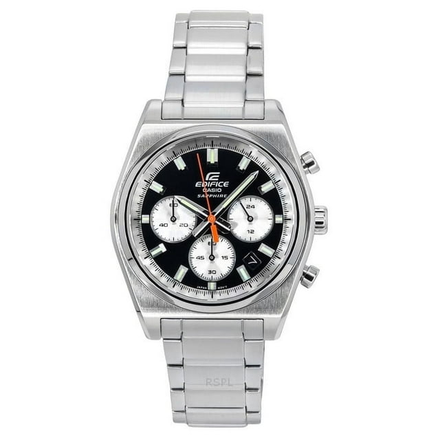 Casio Edifice Analog Chronograph Stainless Steel Black Dial Quartz EFB ...