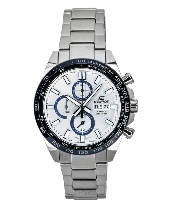 Casio Edifice Analog Chronograph Stainless Steel Silver Dial Quartz EFR ...