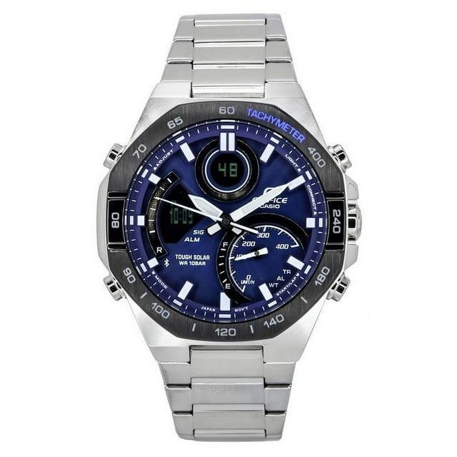 Casio Edifice Analog Digital Mobile Link Blue Dial Tough Solar ECB-950DB-2A 100M Men's Watch ...