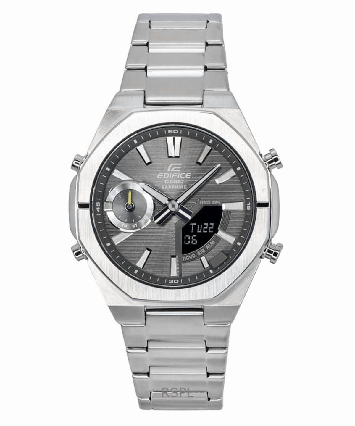 Casio Edifice Analog Digital Smartphone Link Stainless Steel Grey Dial ...