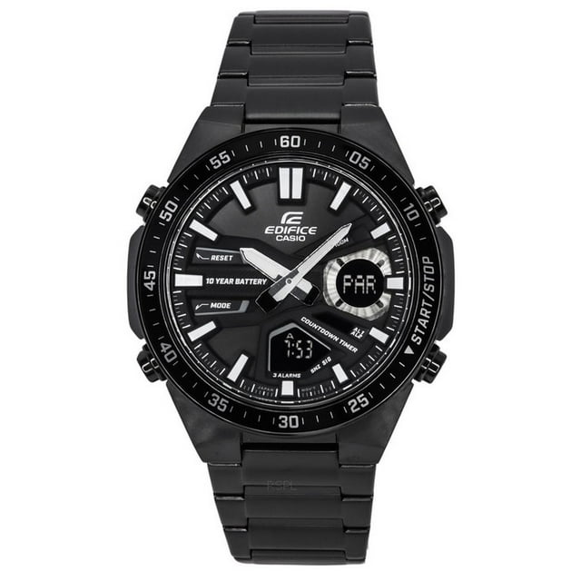 Casio Edifice Analog Digital Stainless Steel Black Dial Quartz EFV-C110DC-1A 100M Men's Watch ...