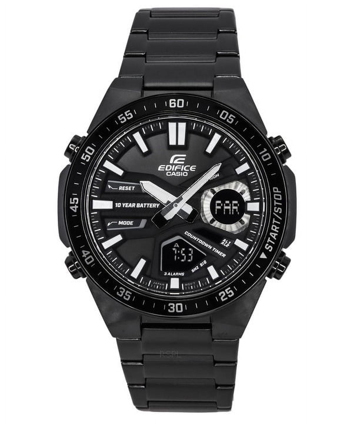 Casio Edifice Analog Digital Stainless Steel Black Dial Quartz EFV ...