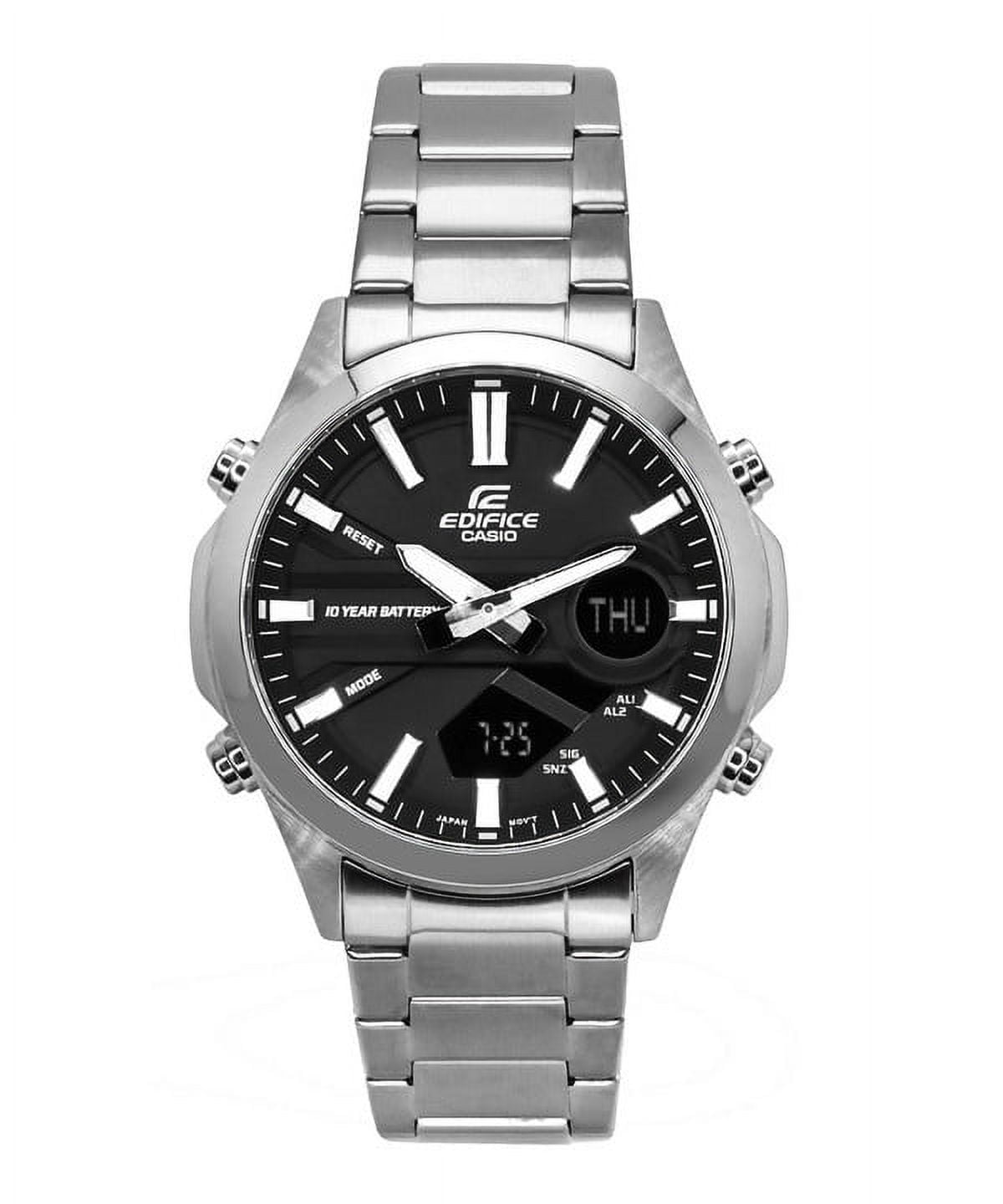 Casio Edifice Analog Digital Stainless Steel Black Dial Quartz EFV ...