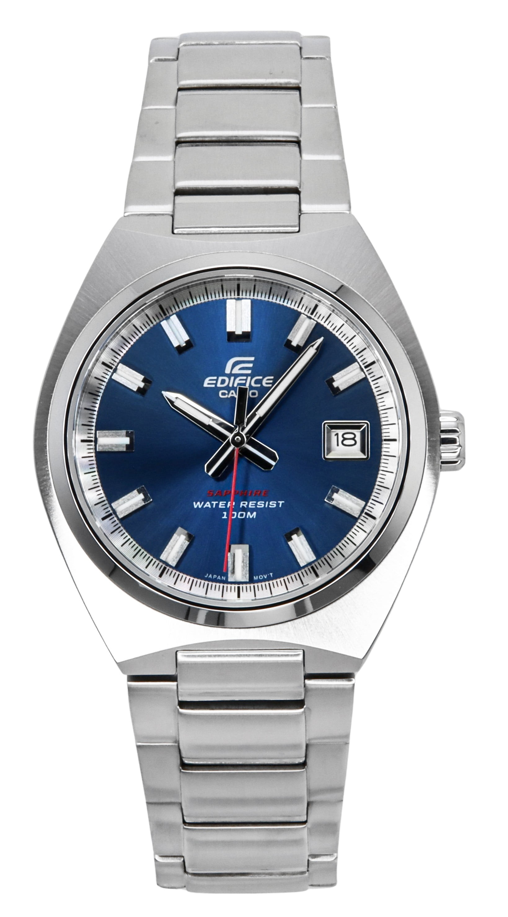 Casio Edifice Analog Stainless Steel Blue Dial Quartz EFB-109D-2AV 100M ...