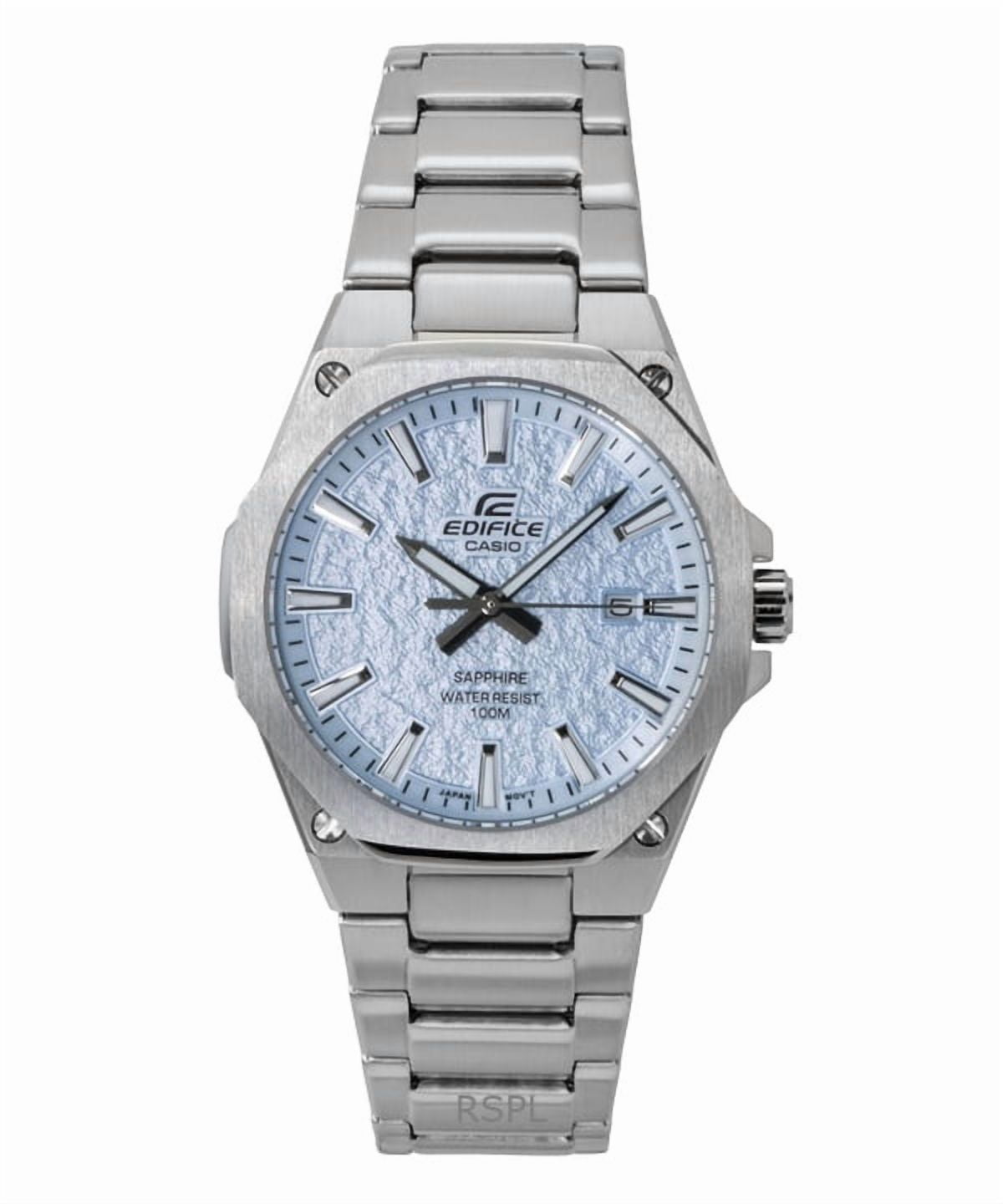 Casio Edifice Analog Stainless Steel Light Blue Dial Quartz EFR-S108DE ...