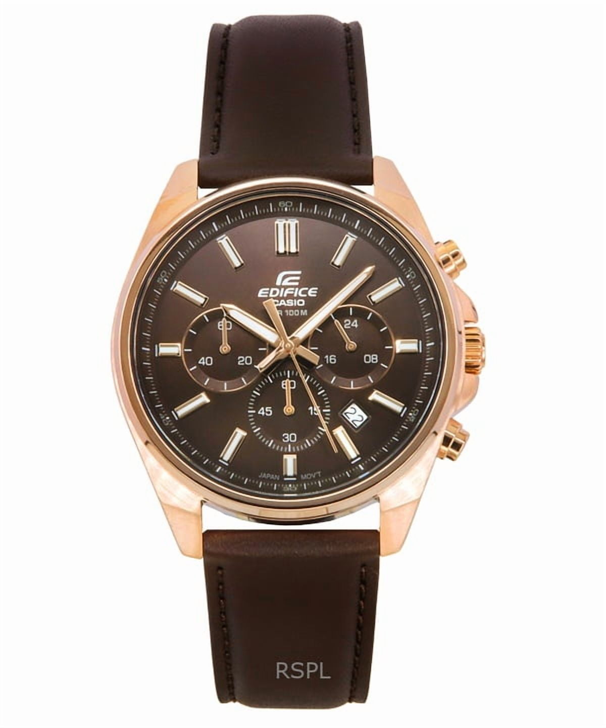 Casio Edifice Analog Standard Chronograph Brown Dial Quartz EFV-650CL ...