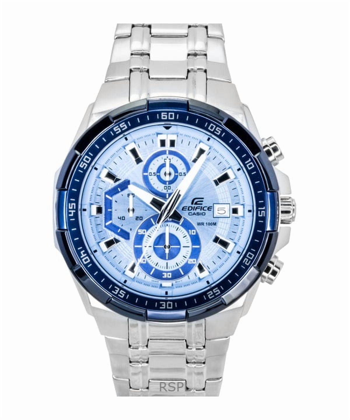Casio Edifice Analog Standard Chronograph Stainless Steel Blue Dial ...