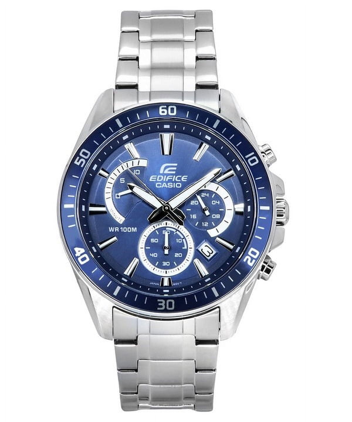 Casio Edifice Analog Standard Chronograph Stainless Steel Blue Dial ...