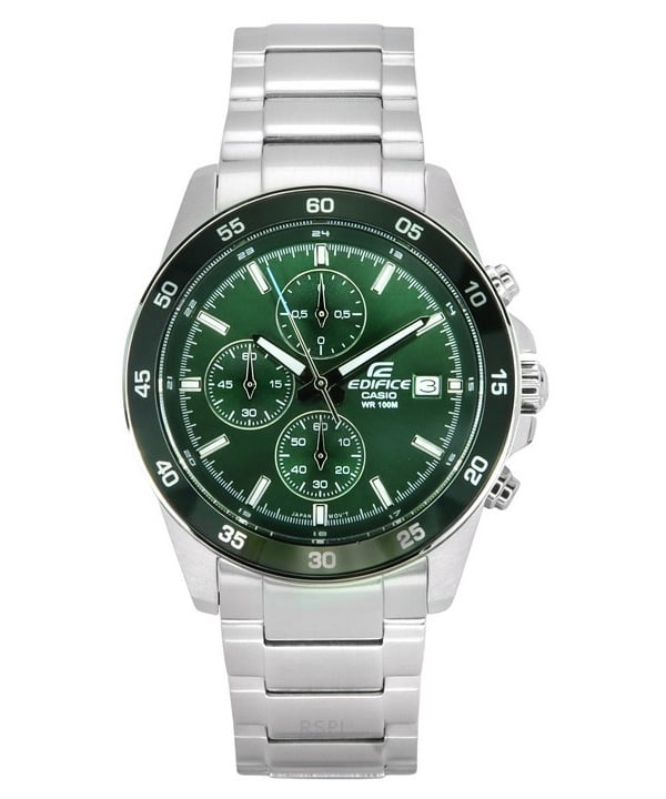 Casio Edifice Analog Standard Chronograph Stainless Steel Green Dial ...