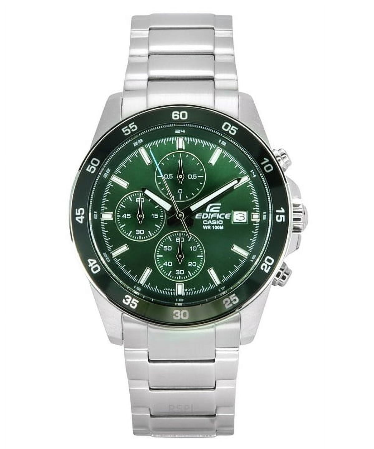 Casio Edifice Analog Standard Chronograph Stainless Steel Green Dial ...