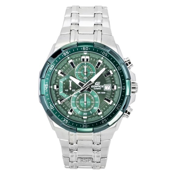 Casio Edifice Analog Standard Chronograph Stainless Steel Green Dial ...