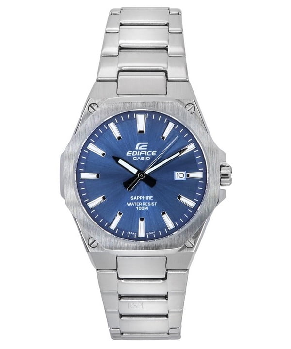 Casio Edifice Sapphire Crystal Analog Stainless Steel Blue Dial Quartz ...