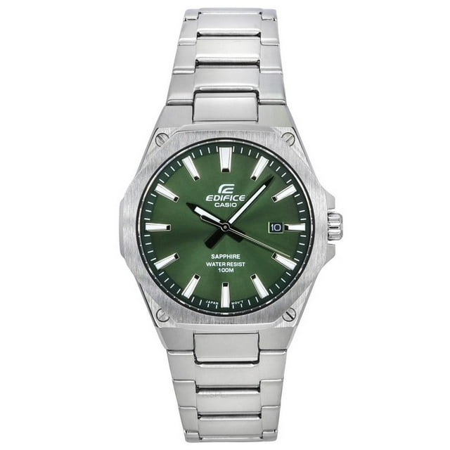 Casio Edifice Men's Watch - Sapphire Crystal, Stainless Steel, Green Dial, Quartz, 100M ...