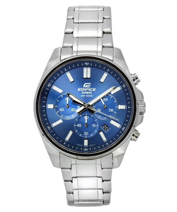 Casio Edifice Standard Analog Chronograph Stainless Steel Blue Dial ...