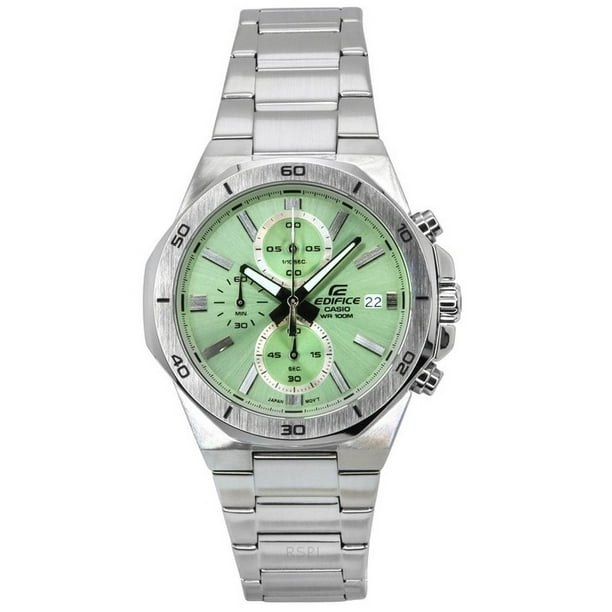 Casio Edifice Standard Chronograph Analog Stainless Steel Green Dial ...