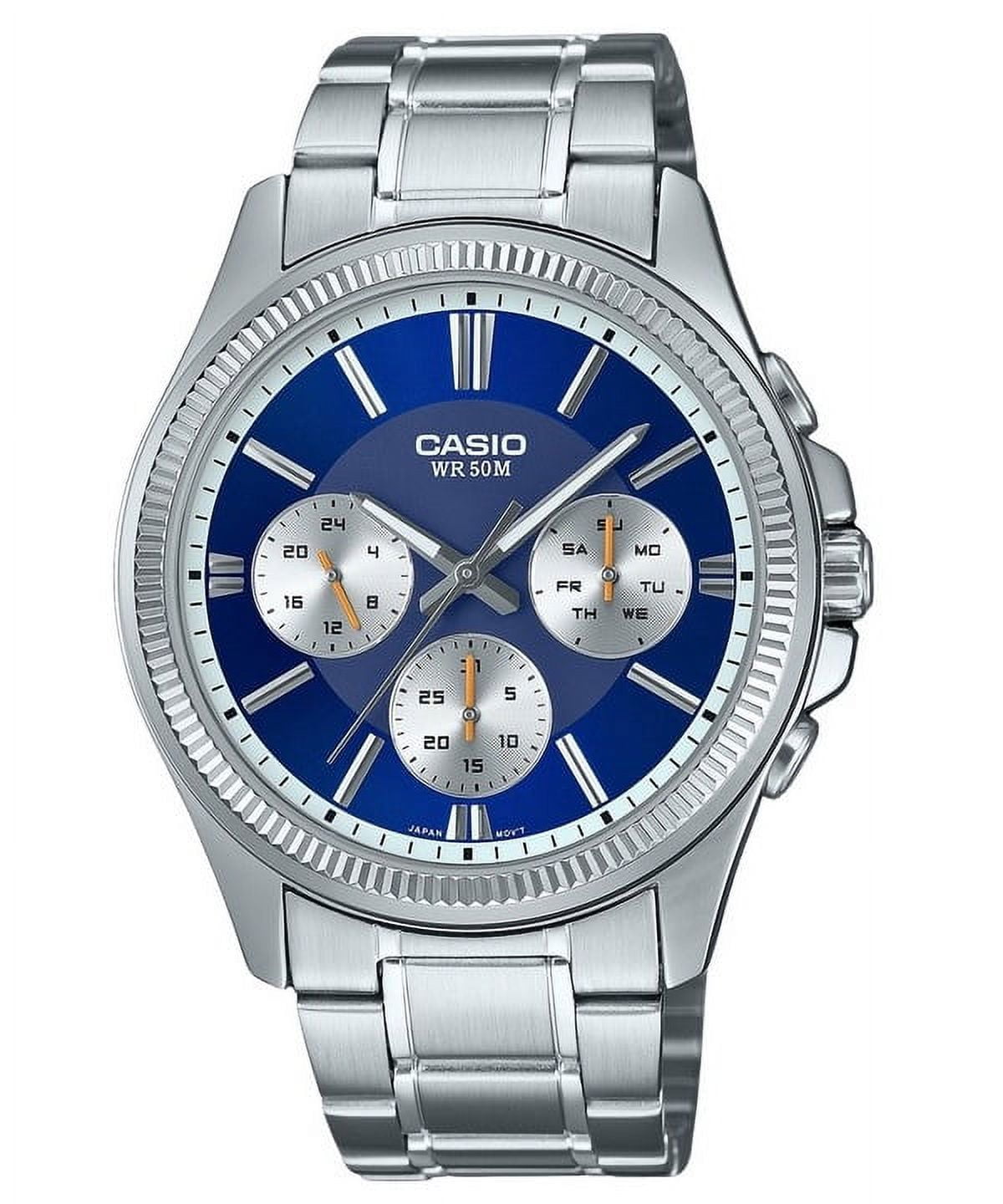 Casio Enticer Analog Stainless Steel Blue Dial Quartz MTP-1375D-2A1 Men's Watch - Walmart.com
