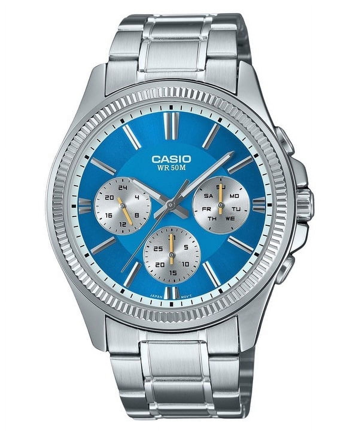 Casio Enticer Analog Stainless Steel Ice Blue Dial Quartz MTP-1375D-2A2 ...