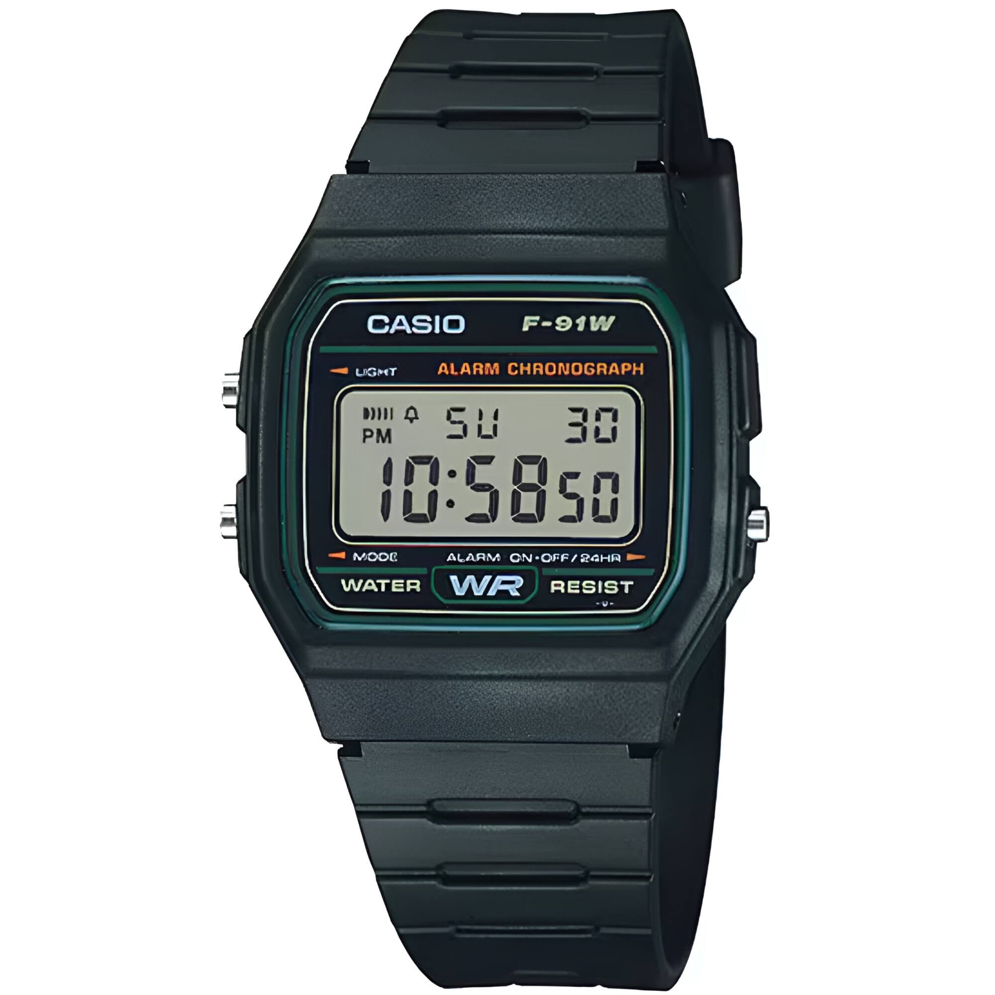 Casio F-91W-3CF Men's Grey Dial Black Strap Chronograph Digi Watch ...