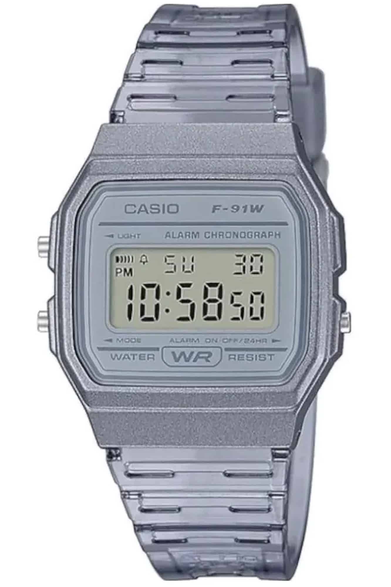 Casio F-91WS-8 Youth Quartz Unisex Digital Watch, Clear Gray - Walmart.com