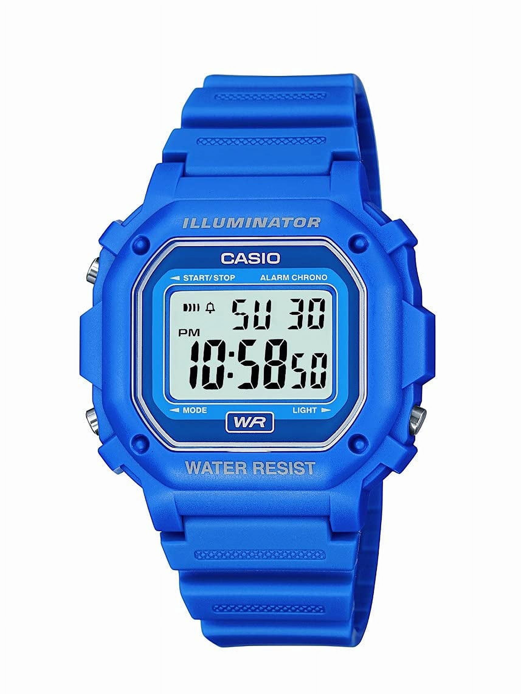Casio F108WH-2A Water Resistant Digital Blue Resin Strap Watch ...