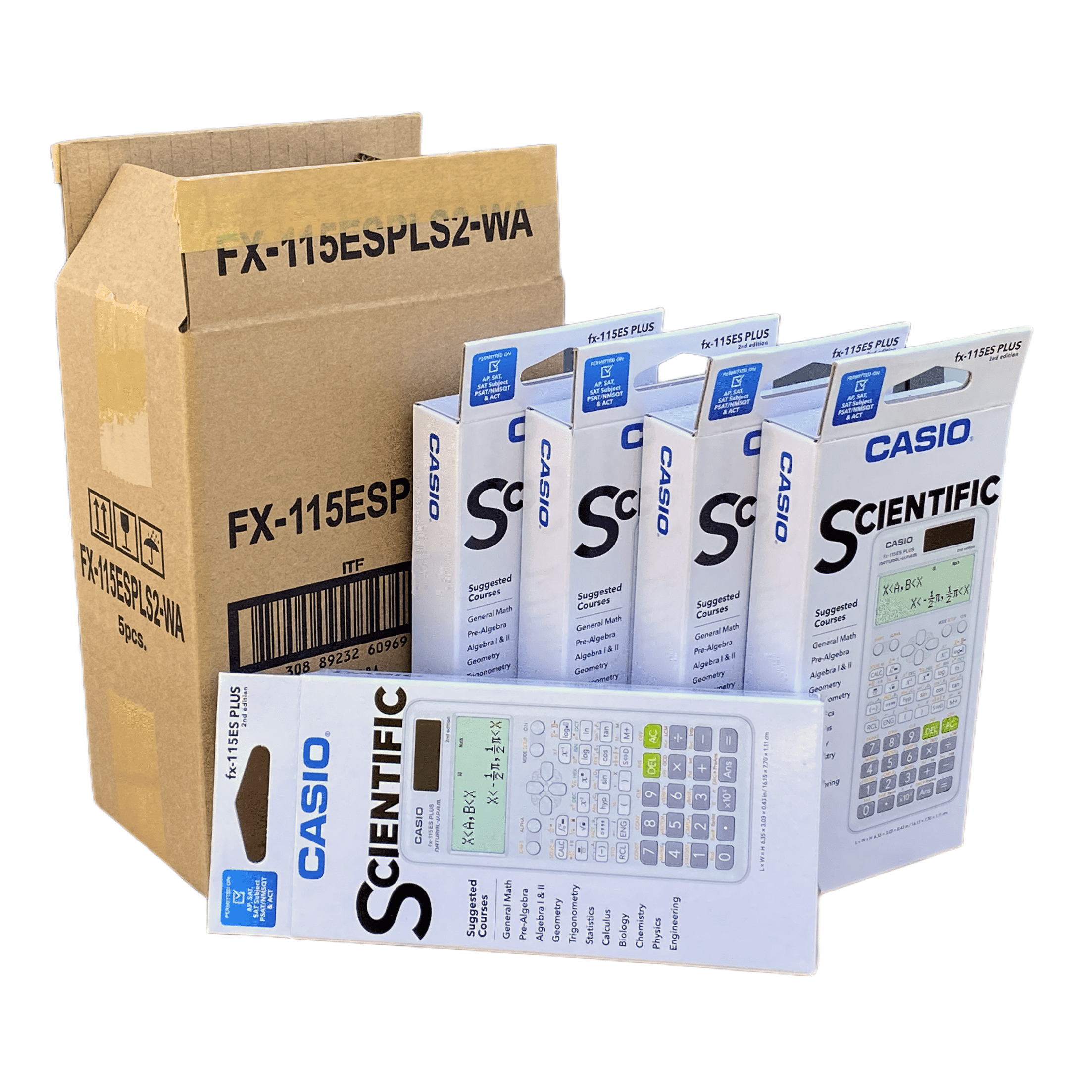 Casio FX-115ESPLS2 White Scientific Calculator 5 Pack - Walmart.com