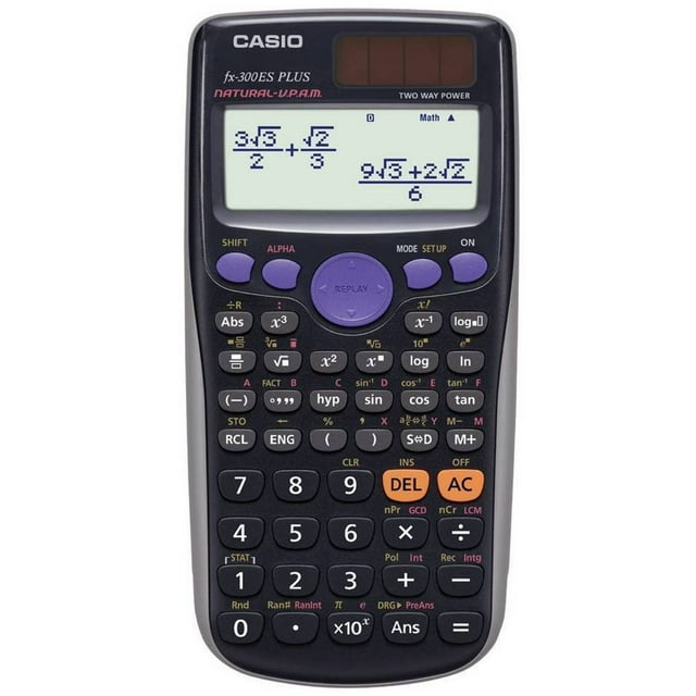 Casio FX-300ES Plus Scientific Calculator with Solar Power and Natural ...
