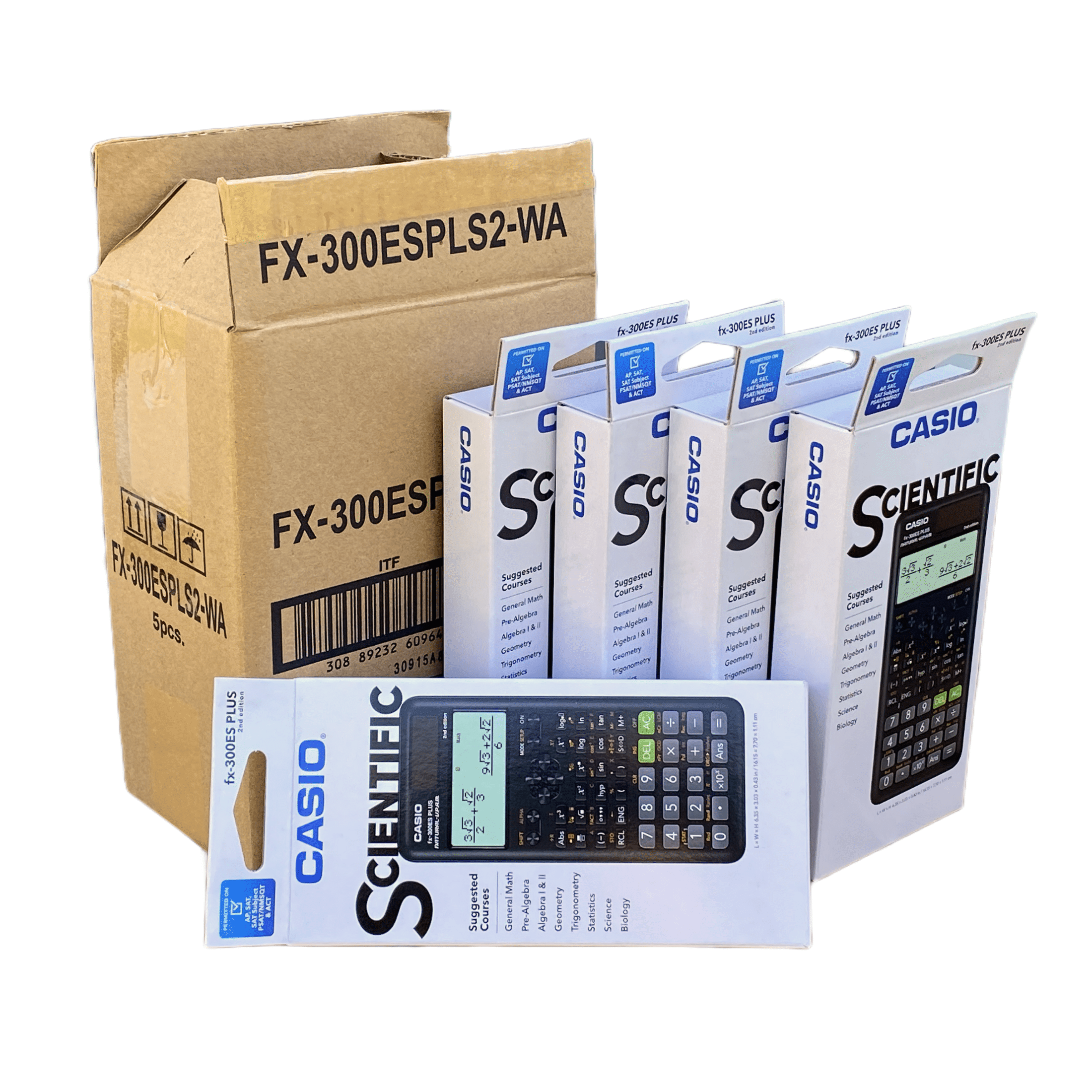 Casio FX-300ESPLS2 Black Scientific Calculator 5 Pack - Walmart.com