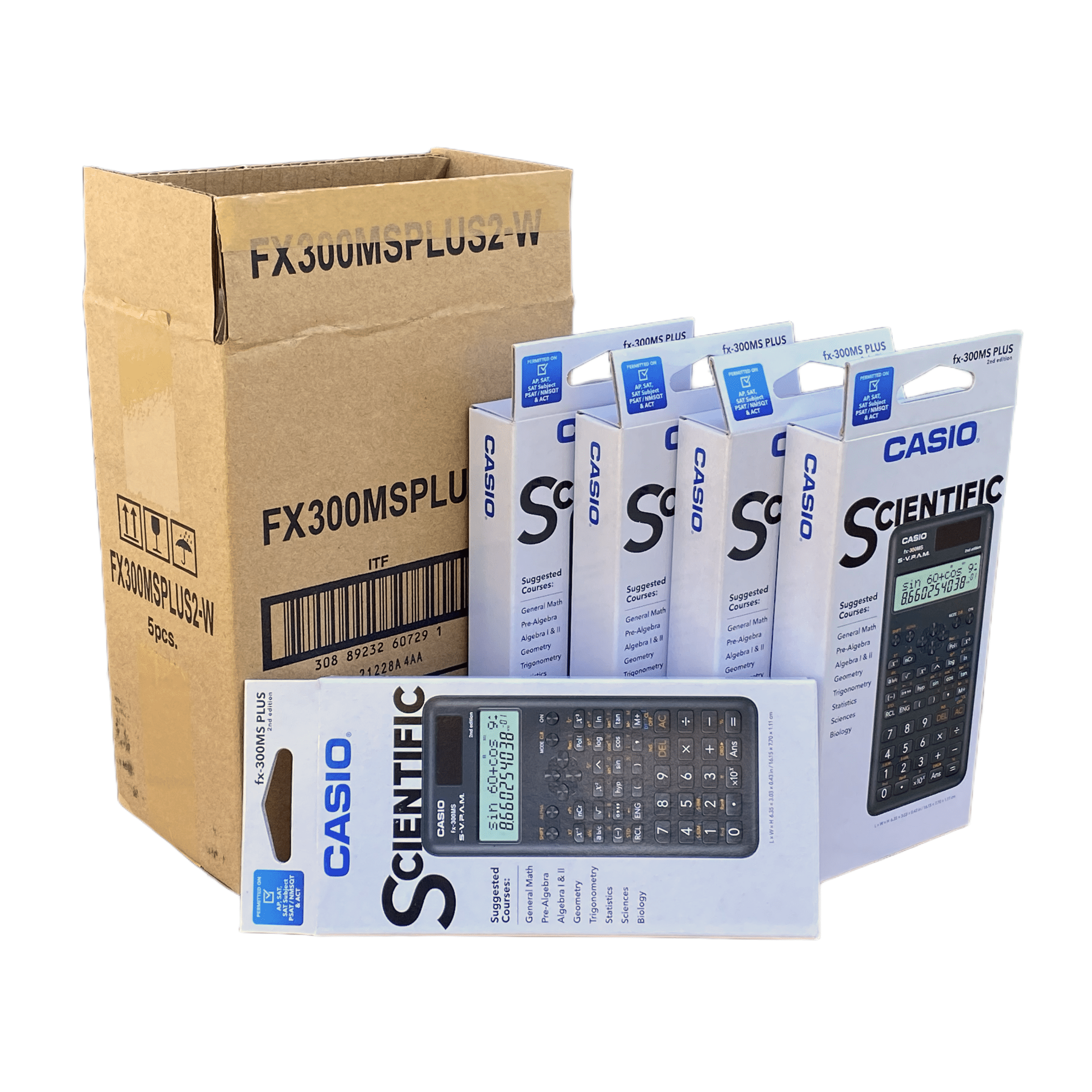 Casio FX-300MSPLUS2 Black Scientific Calculator 5 Pack - Walmart.com