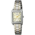 Casio Analog Metal Women's Quartz Watch, Two Tone Stainless Steel, 100m ...