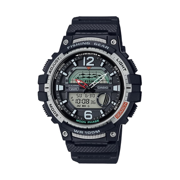 Casio Fishing Timer and Moon Graph Analog-Digital Watch, Black ...