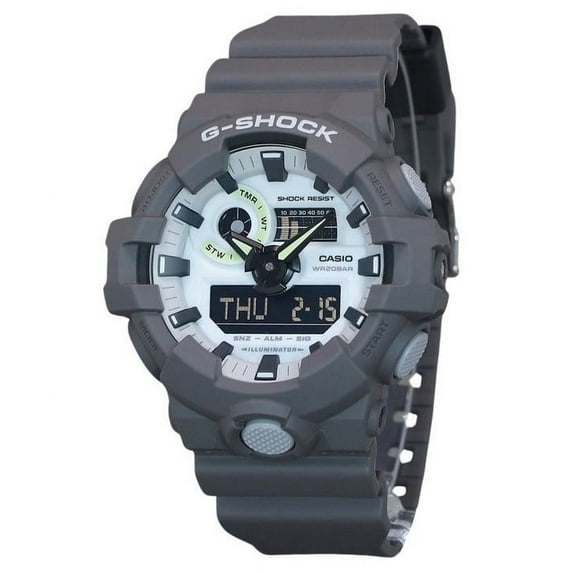 Casio G-Shock 21mm Resin Strap Gray Dial Quartz Analog Digital Men's ...