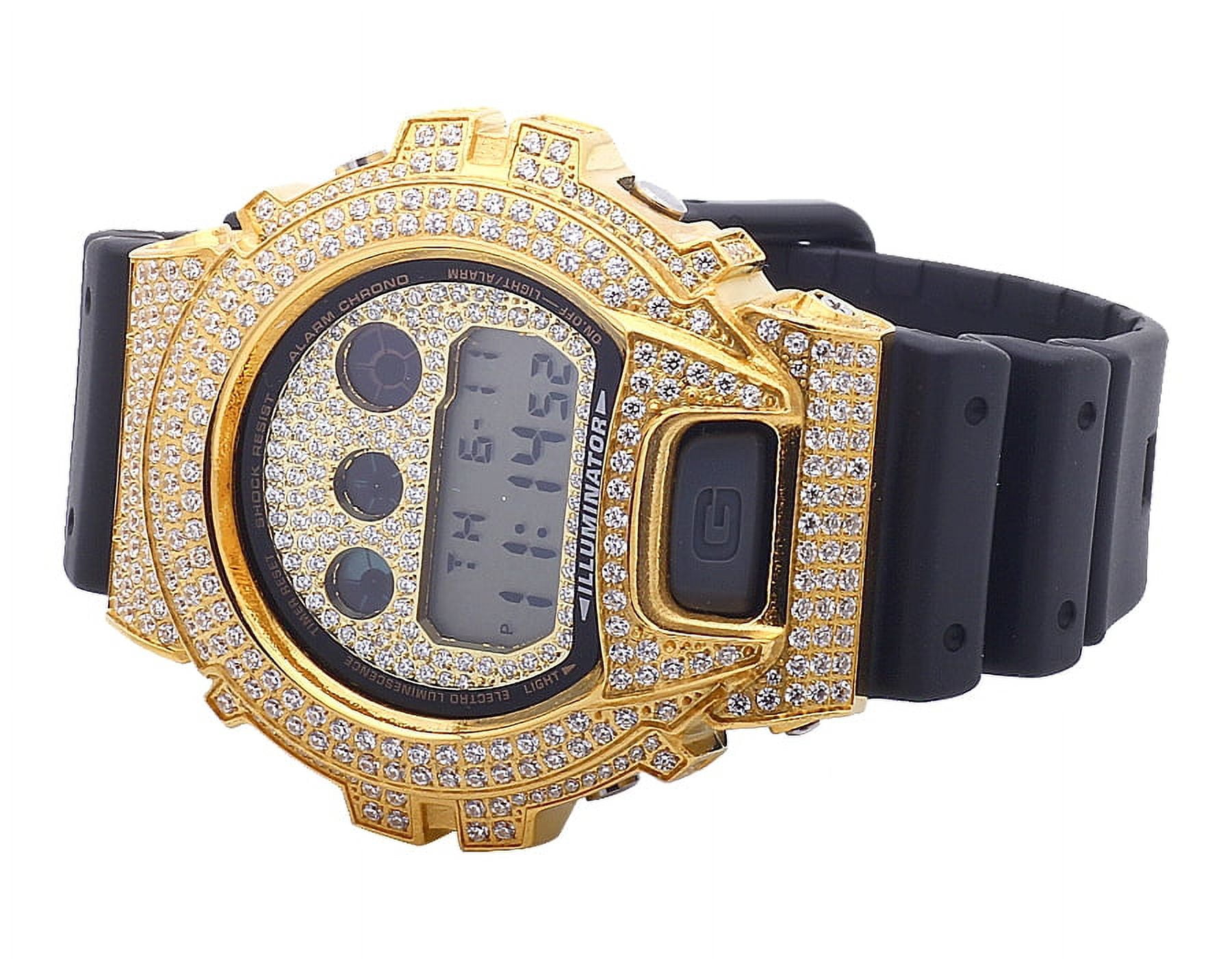 Casio G-Shock 6900 Men's Watch with 5.5 Ct White Simulated Diamonds in ...