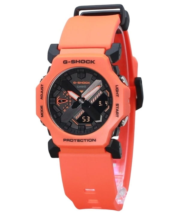 Casio G-Shock Analog Digital Bio-Based Orange Resin Strap Black Dial ...