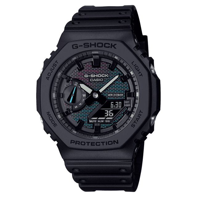 Casio G-Shock Analog Digital Black Watch with Rainbow Color Dial (Model ...
