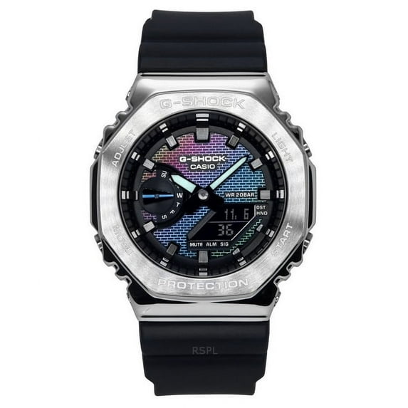 Casio G-Shock Analog Digital Rainbow Brick Wall Multicolor Dial Quartz ...
