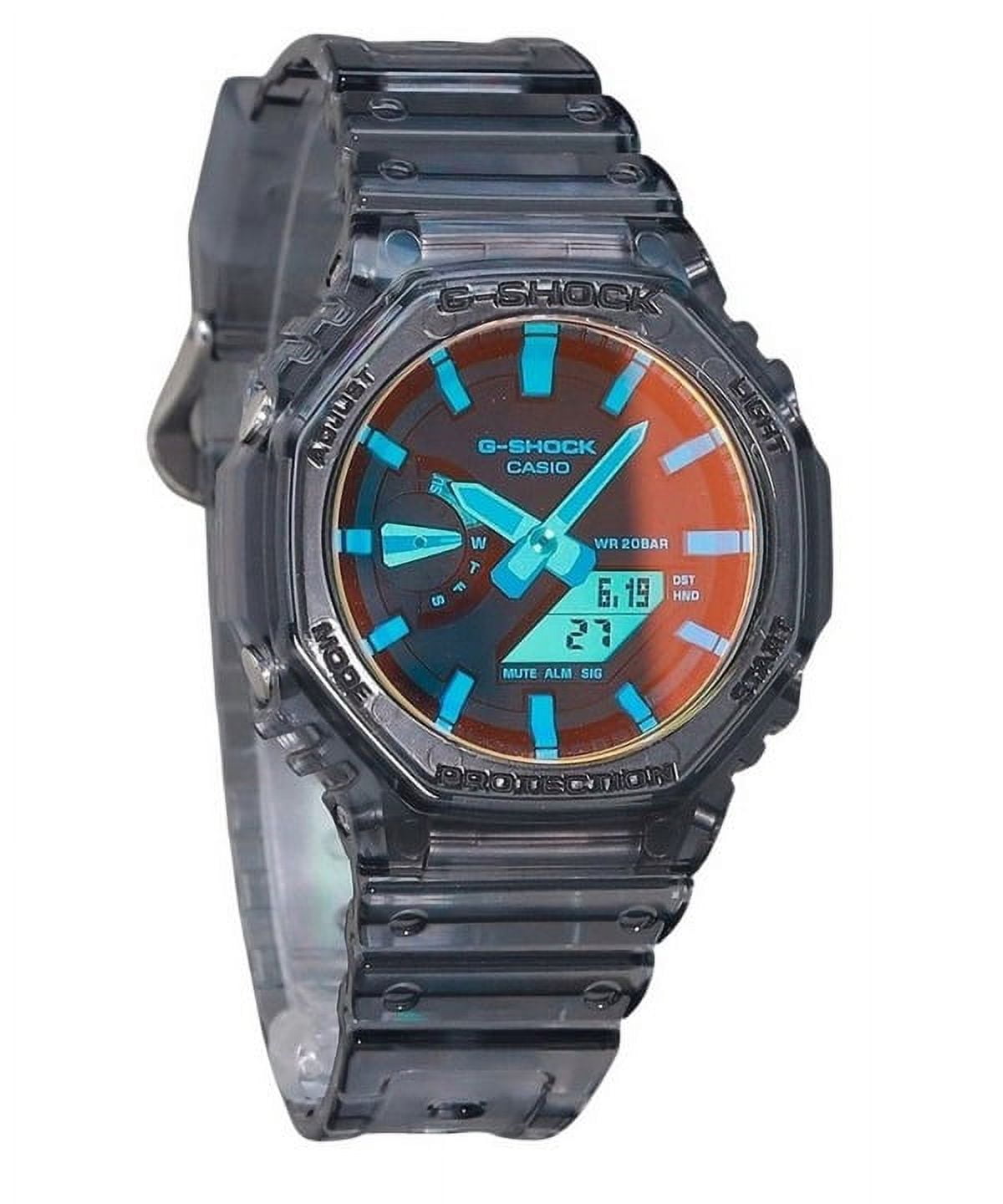 Casio G-Shock Analog Digital Transparent Resin Strap Multicolor Dial Quartz GA-2100TLS-8A 200M ...
