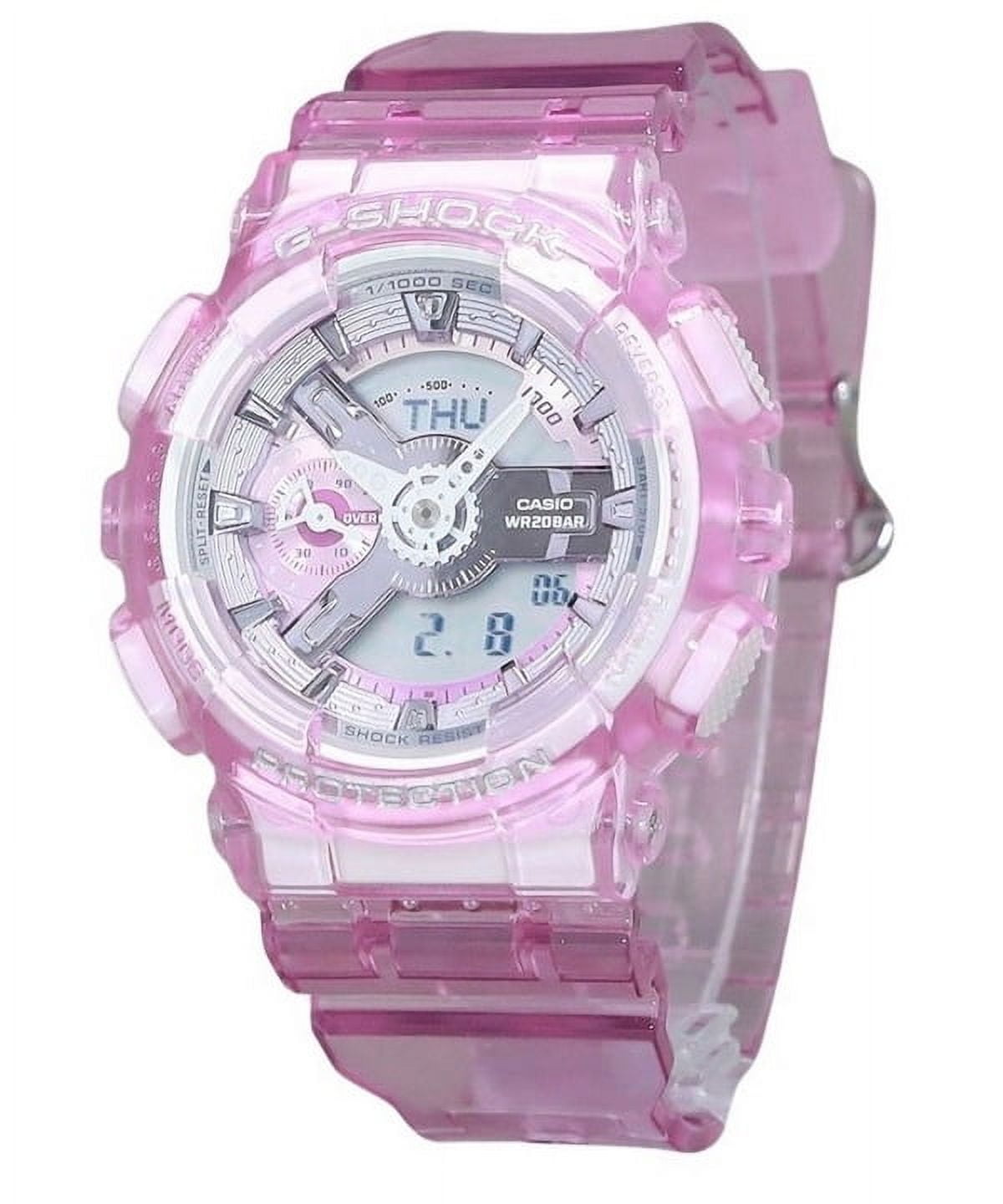 Casio G-Shock Analog Digital Virtual Worlds Translucent Pink Multicolor ...