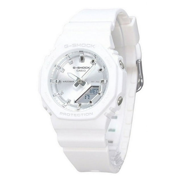 Casio G-Shock Analog Digital White Resin Bio Based Strap Silver Dial ...